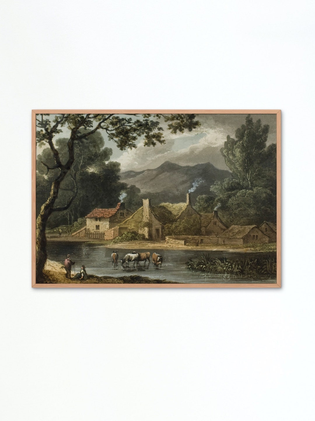 Digital Download, Farm Wall Art, Pastoral Print, River Art, Farmhouse ...