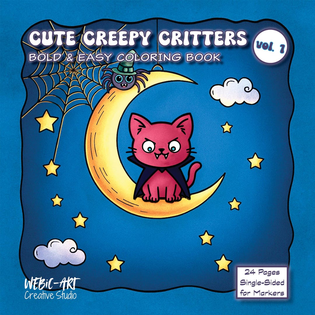 Cute Creepy Critters Coloring Pages Printable – Funny Spooky Animals ...