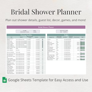 Bridal Shower Planner Editable Template | Instant Download Google ...