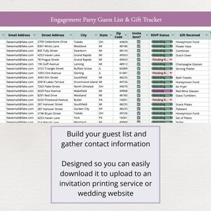 Engagement Party Planning Template | Google Sheets Digital Download - Etsy
