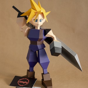 Cloud Strife FFVII Low Poly Figure 30 Cm | Final Fantasy VII Lovers - Etsy