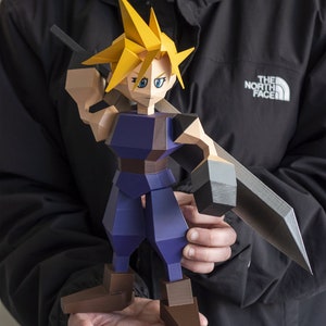 Cloud Strife FFVII Low Poly Figure 30 Cm | Final Fantasy VII Lovers - Etsy