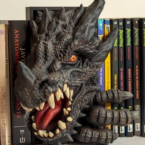 Dragon Book Nook Hand Painted| 3D Book Holder | Fantasy Book Shelf ...