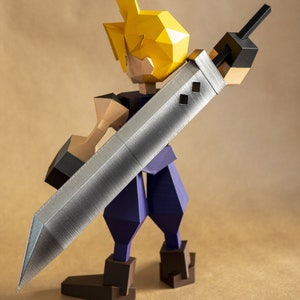 Cloud Strife FFVII Low Poly Figure 30 Cm | Final Fantasy VII Lovers - Etsy