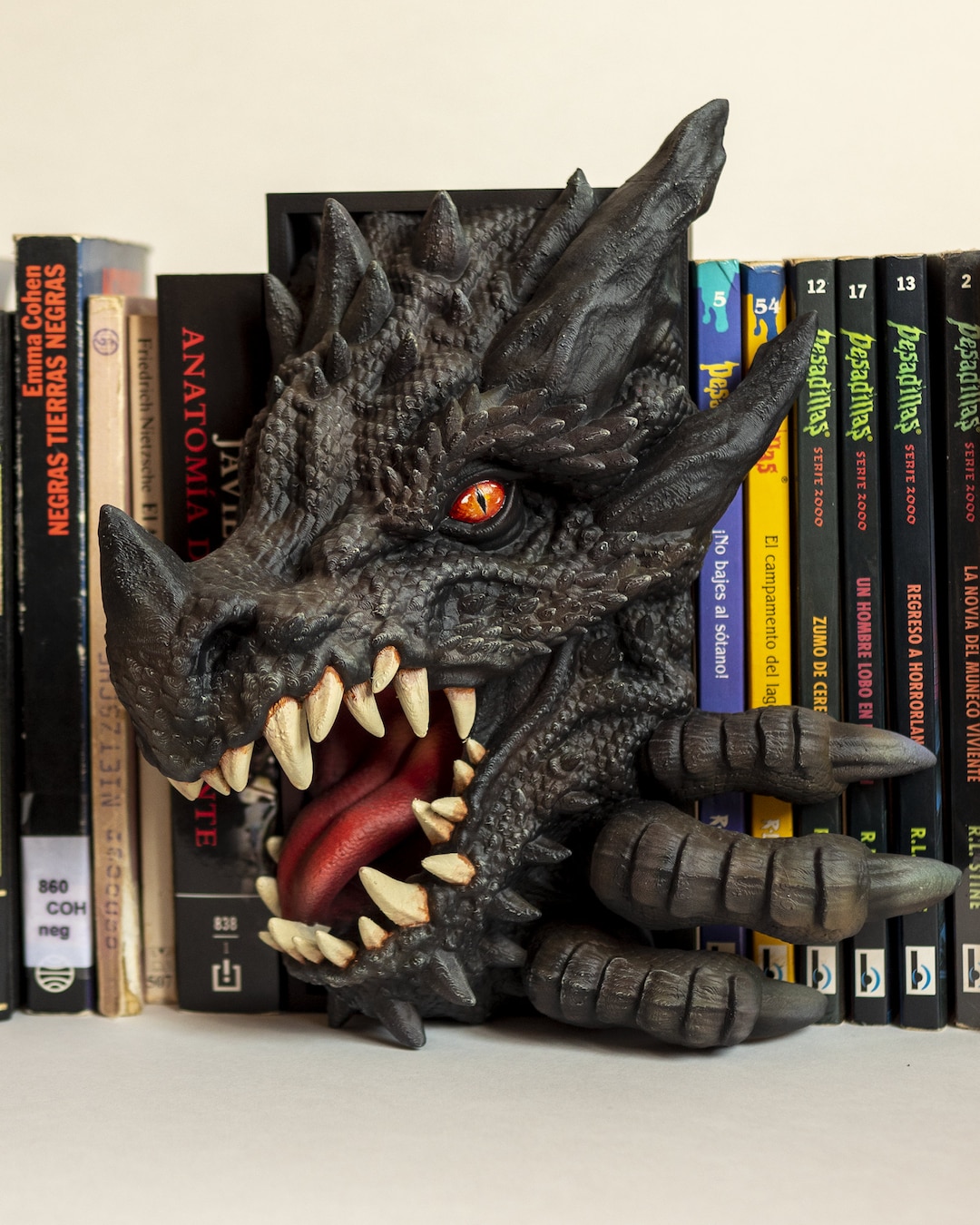 Dragon Book Nook Hand Painted| 3D Book Holder | Fantasy Book Shelf ...
