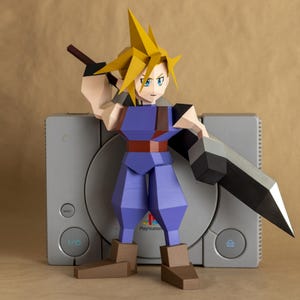 Cloud Strife FFVII Low Poly Figure 30 Cm | Final Fantasy VII Lovers - Etsy
