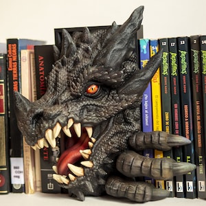 Dragon Book Nook Hand Painted| 3D Book Holder | Fantasy Book Shelf ...