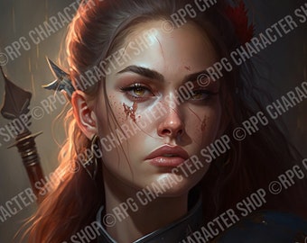 Character Art, Dungeons and Dragons, RPG, Female, Human, Half Elf, Warrior, Fighter, Knight ...