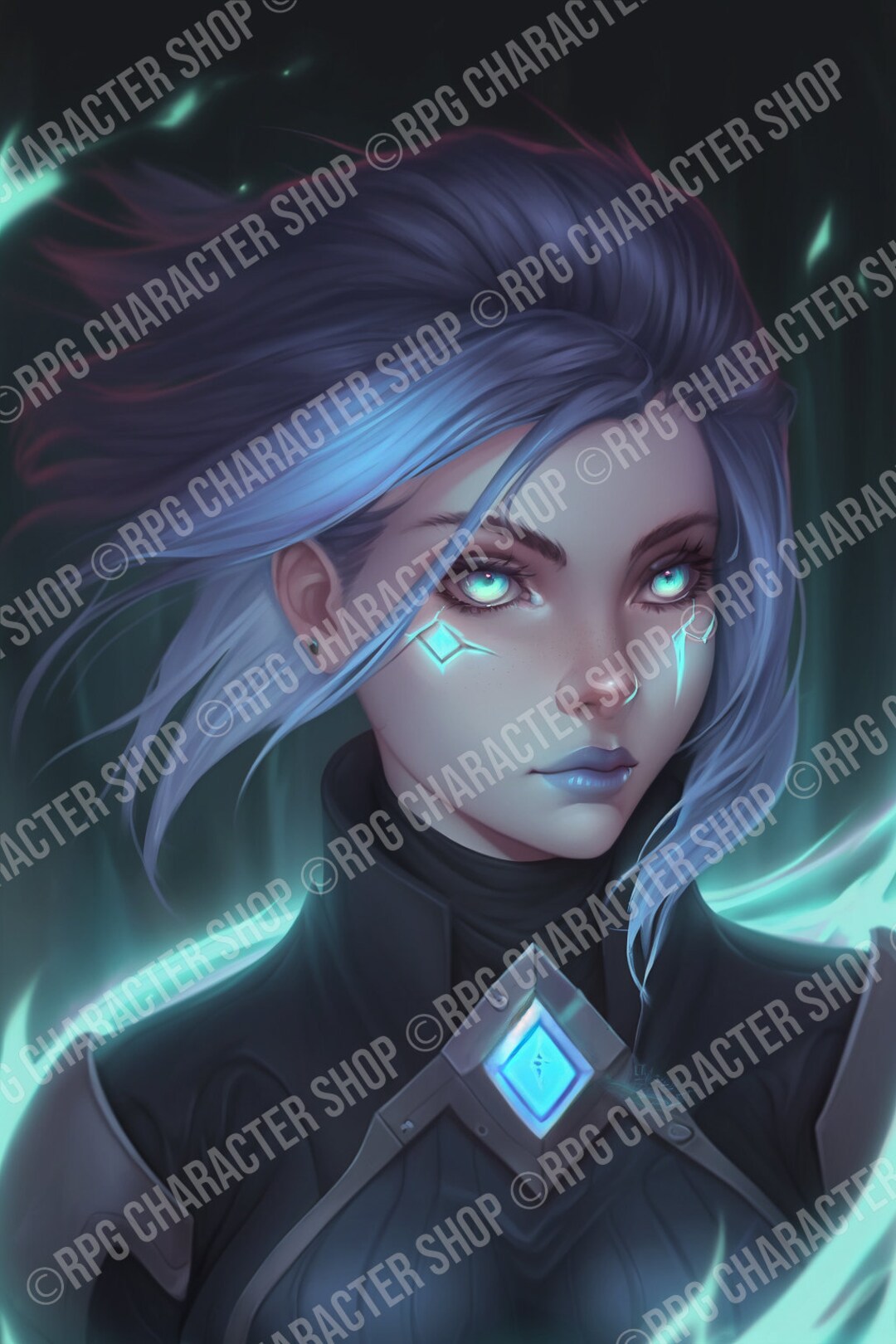 Female Warlock | Character Portrait - Etsy
