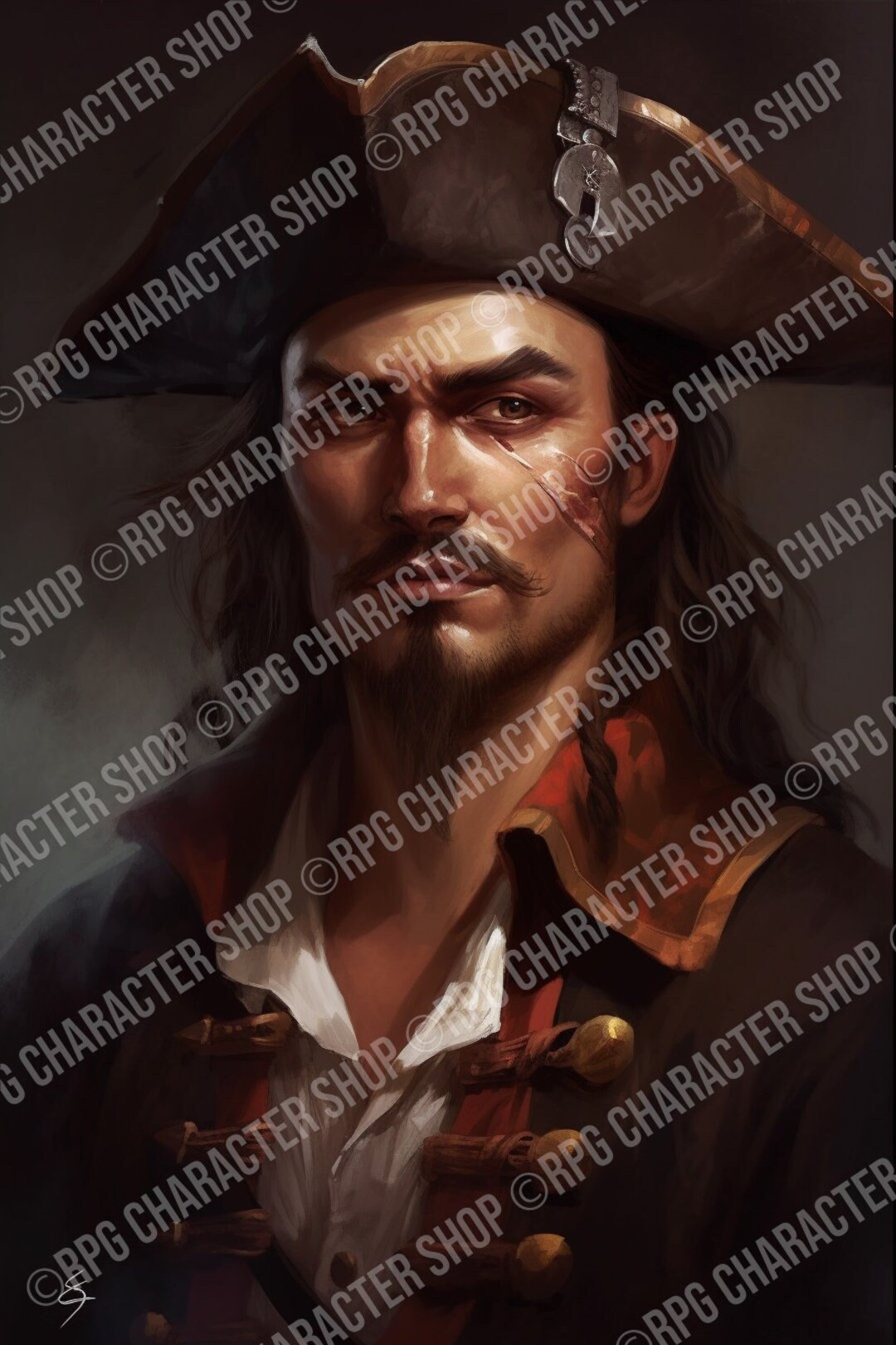 Male Human Captain | Character Portrait - Etsy