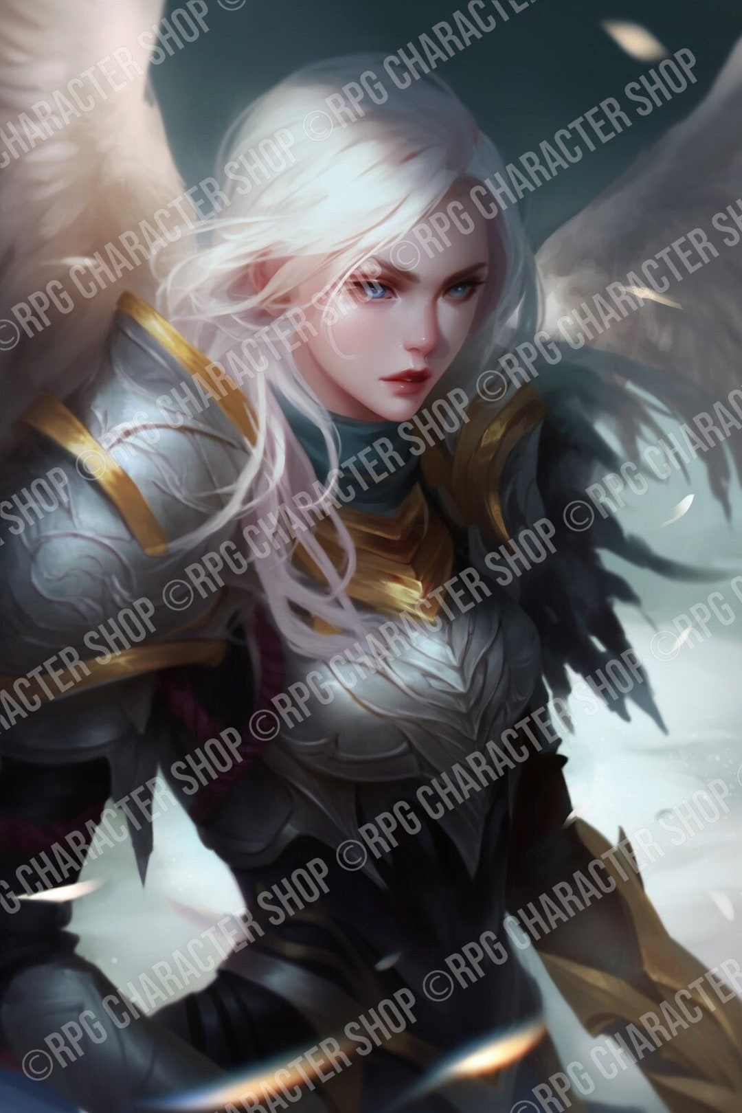 Female Aasimar Paladin | Character Portrait - Etsy