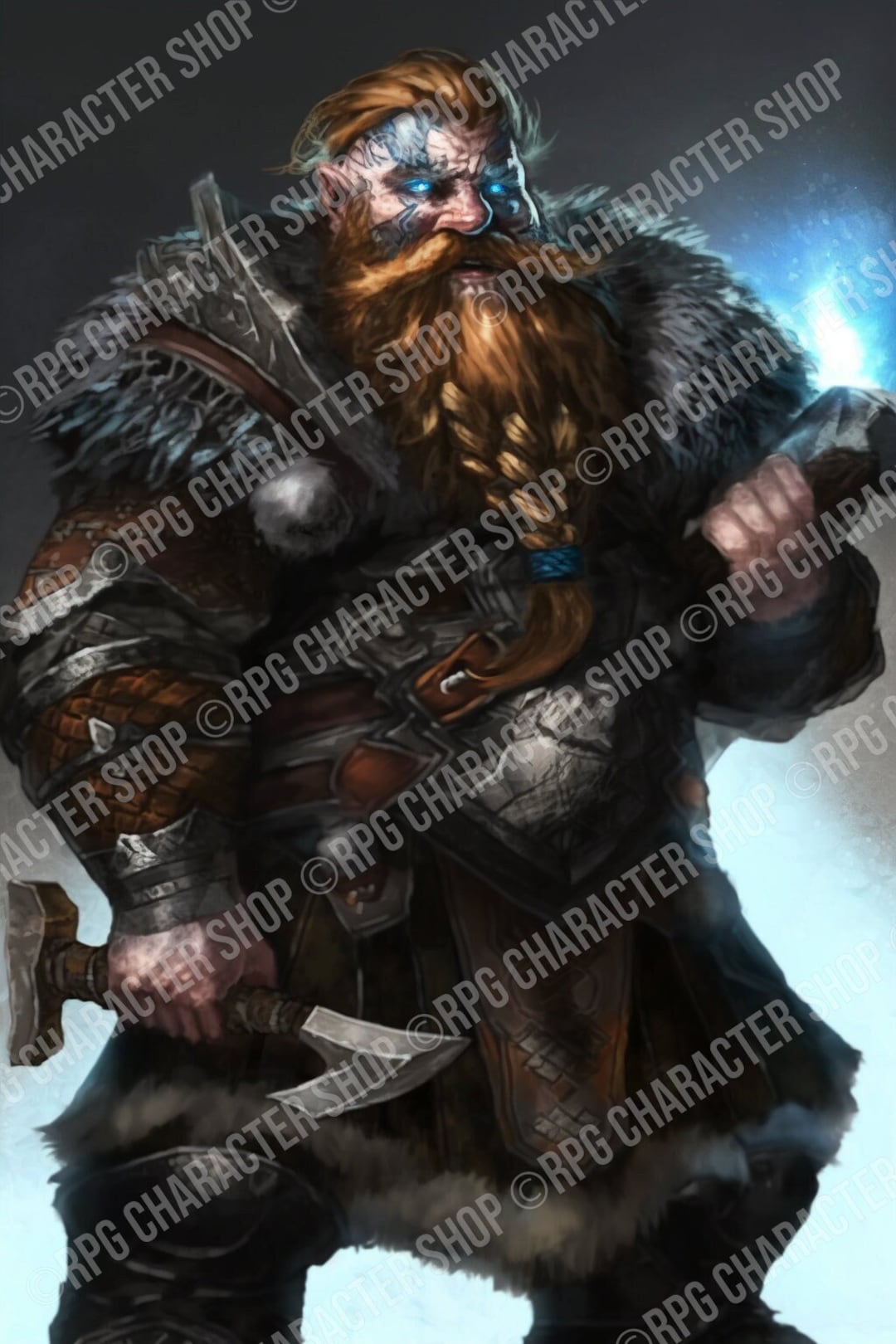 Male Dwarf Warlock Character Portrait - Etsy