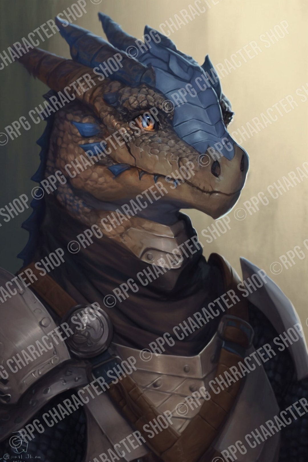 Dragonborn Fighter | Character Portrait - Etsy