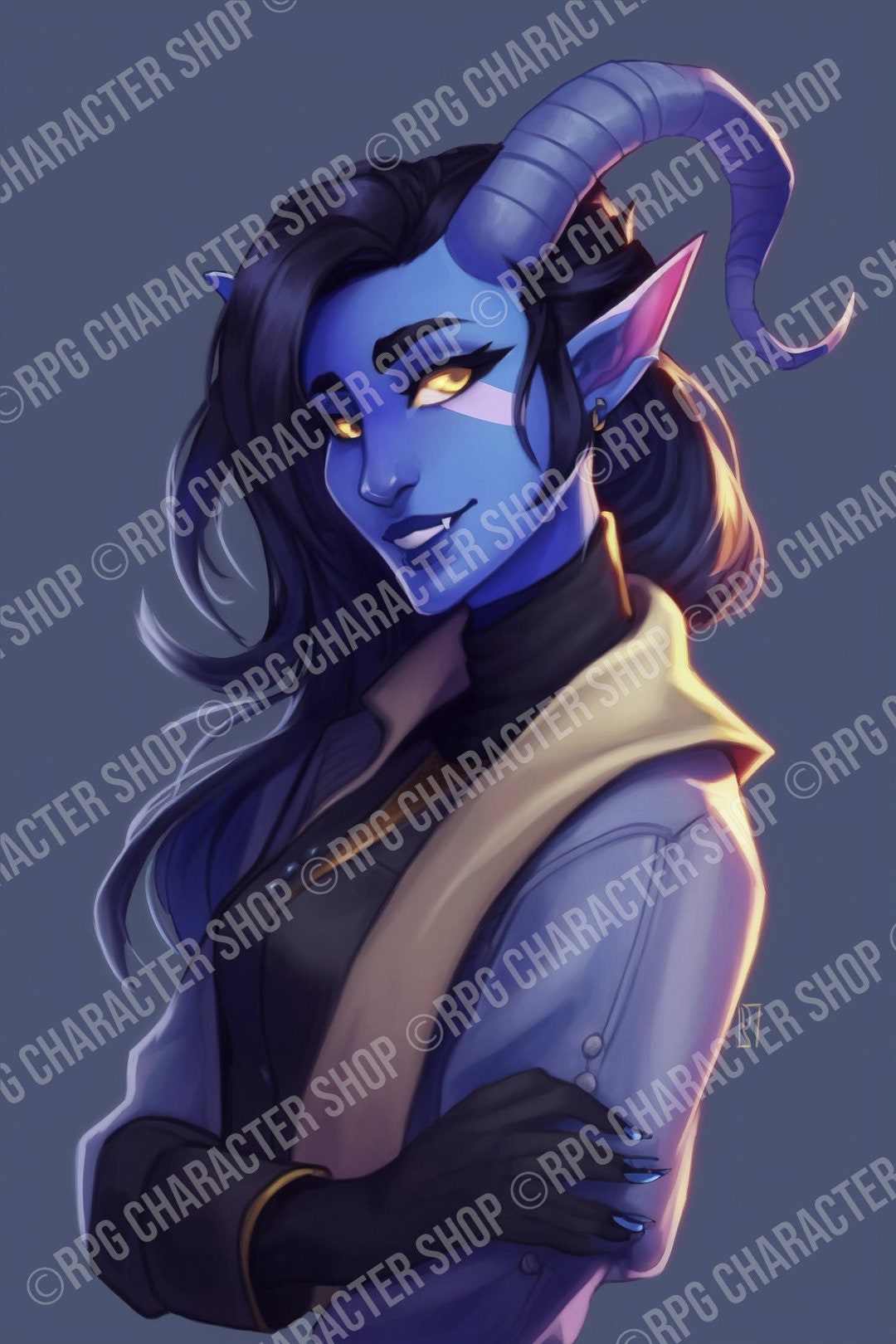 Female Tiefling Bard | Character Portrait - Etsy