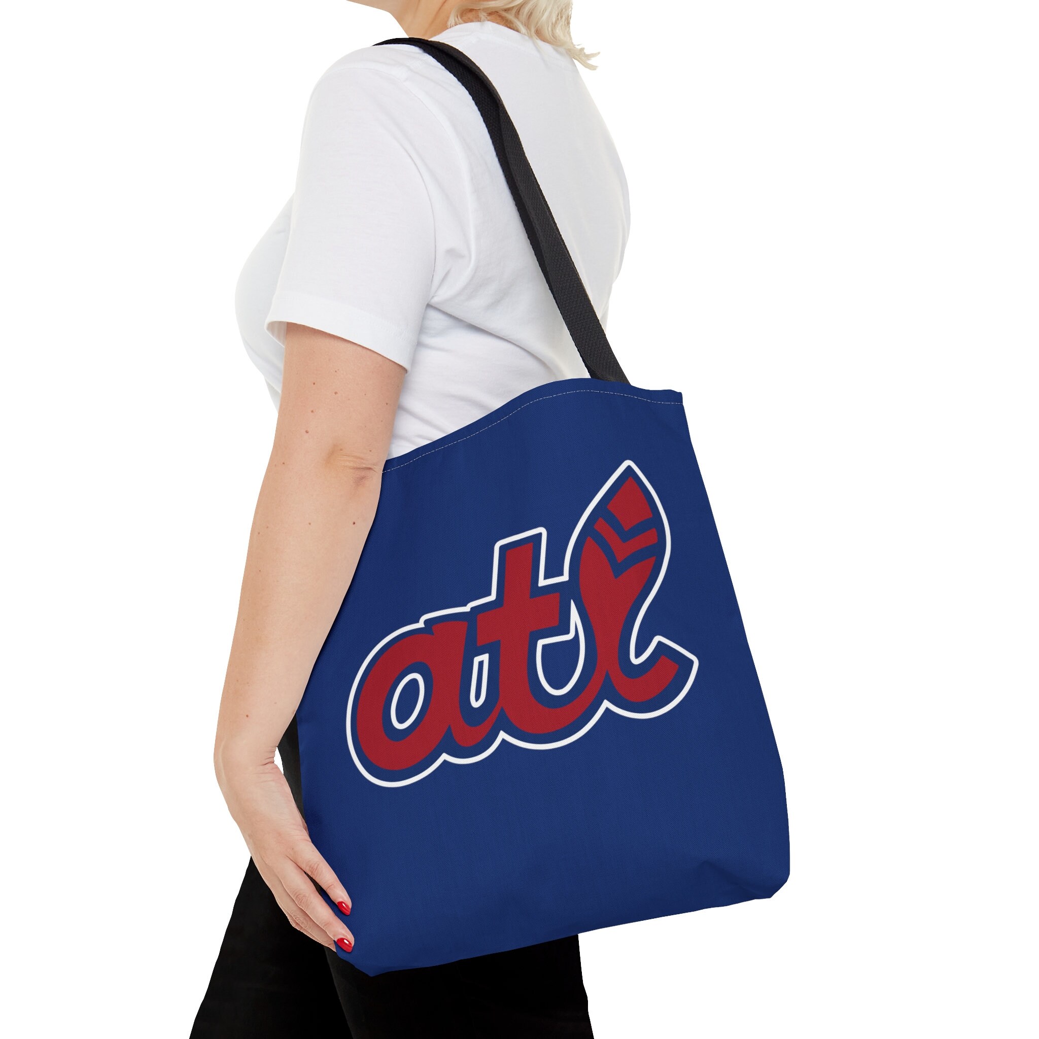 Retro ATL Feather Tote Bag | Fan of Atlanta Braves Tote Bag | Braves ...