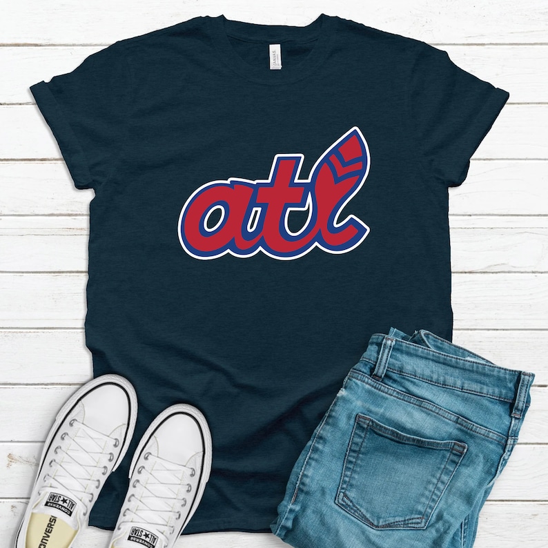 Atlanta Braves T-shirt Atlanta Braves Shirt Retro Feather - Etsy