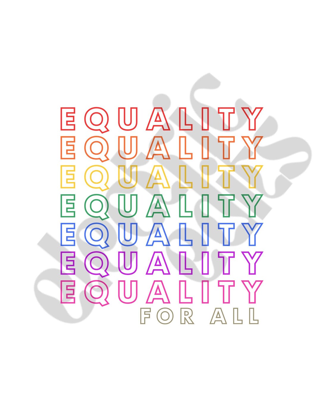 Equality for All Svg File, Svg Download, Retro Digital, Vsco, Rainbow ...