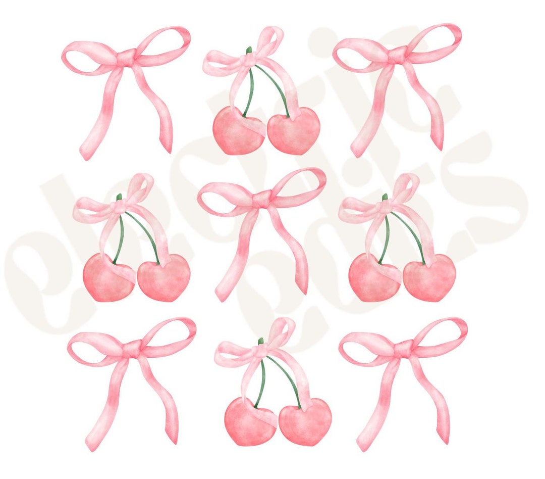 Coquette Bow Cherry Png, Coquette Aesthetic, Soft Girl Era Png, Pink ...
