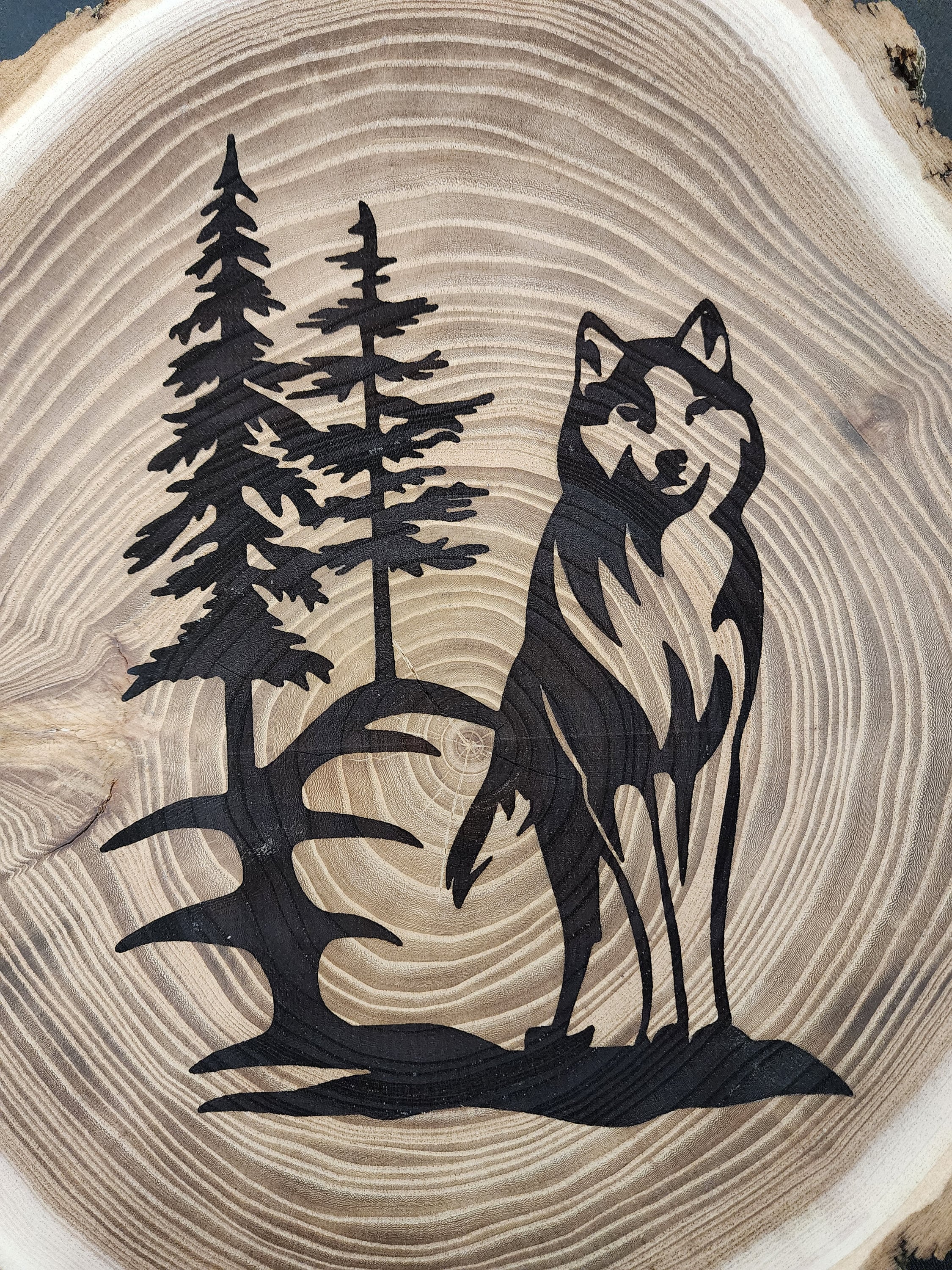 Rustic Wall Art - Live Edge - Wolf - Laser Etch - Wildlife Art - Etsy