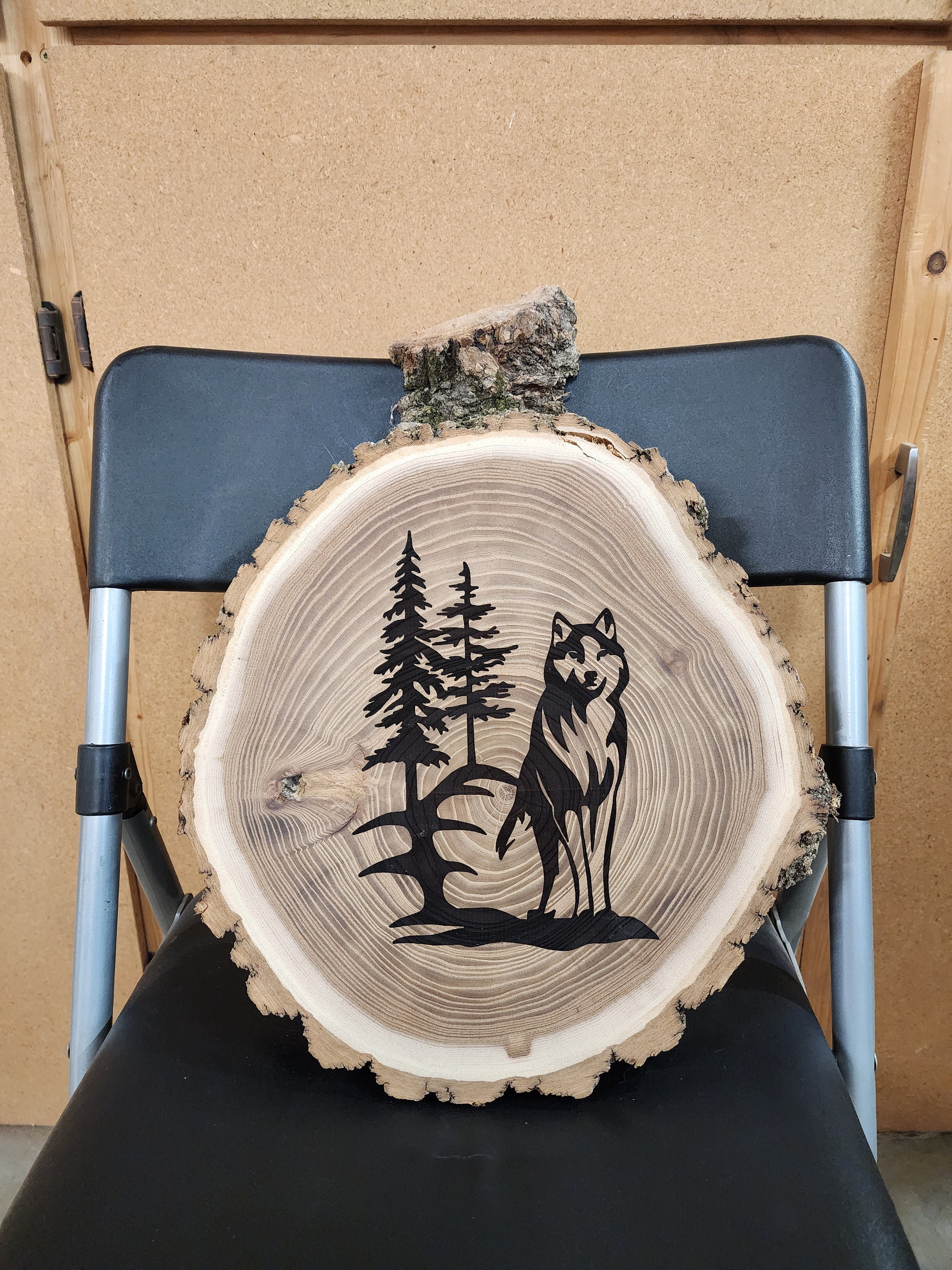 Rustic Wall Art - Live Edge - Wolf - Laser Etch - Wildlife Art - Etsy