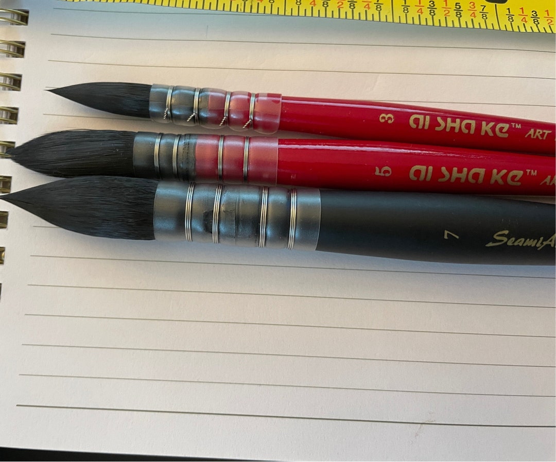 Watercolor Quill Brushes With Birch Handles - Etsy