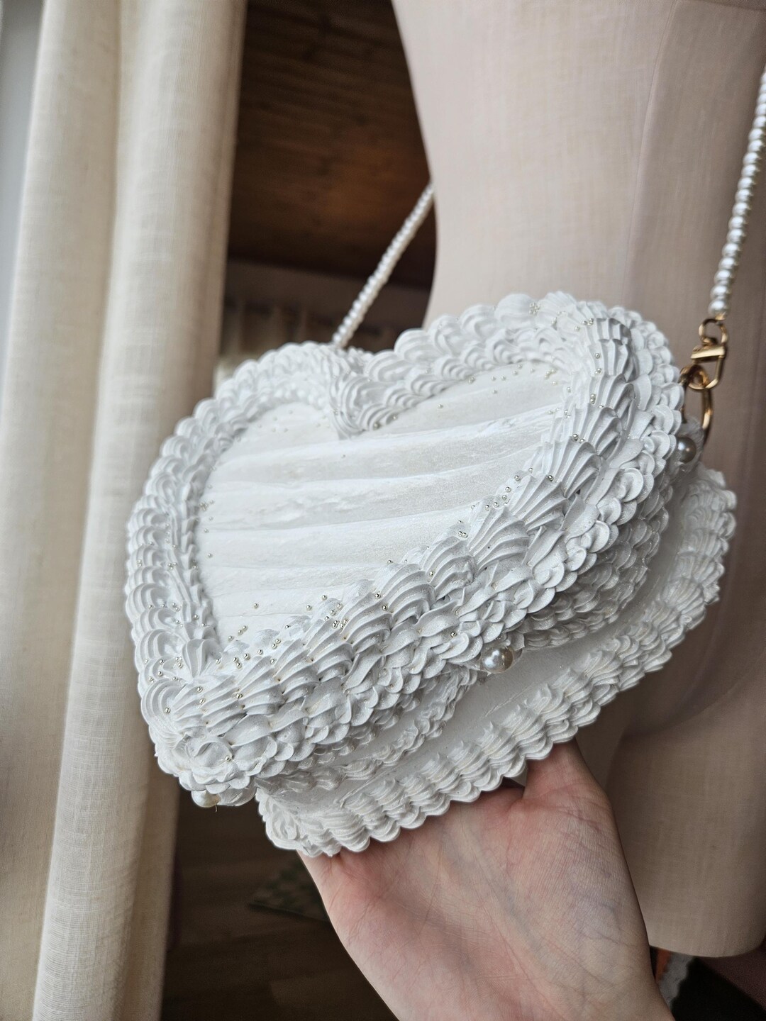 White Cake Heart Purse - Etsy