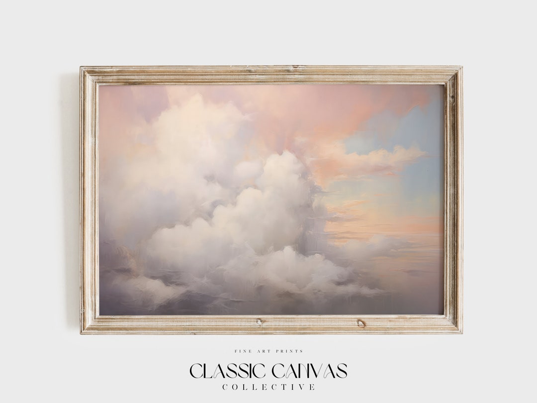 Serene Cloudscape | Ethereal Sky Painting | Digital Art Print | Digital Download | Classic ...
