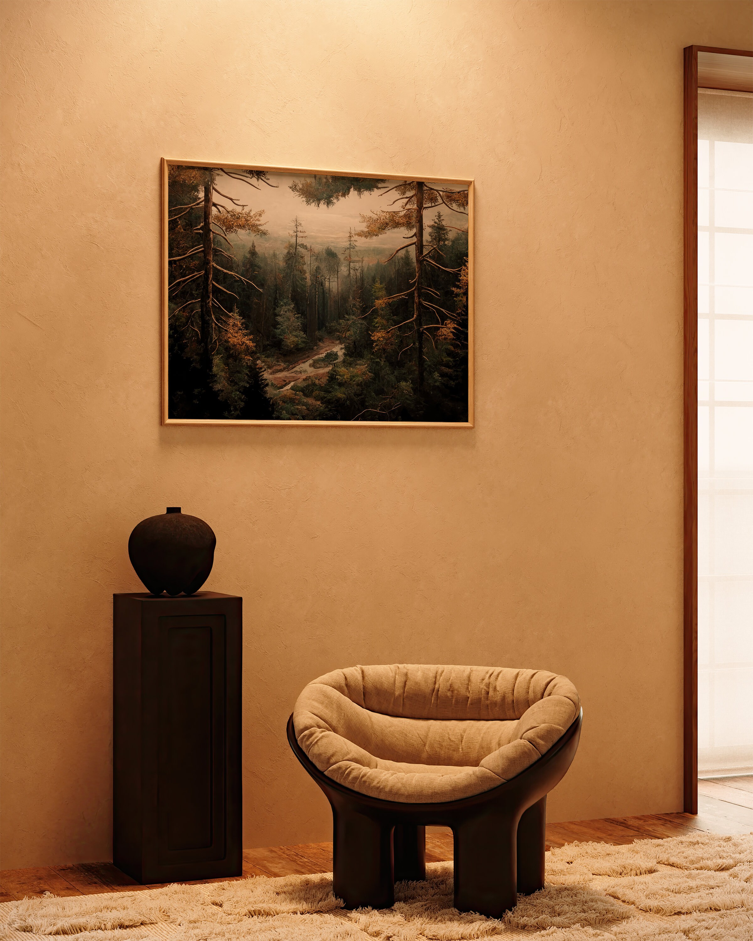 Forest Vista Misty Woods Art Print Serene Nature Wall Art Digital ...