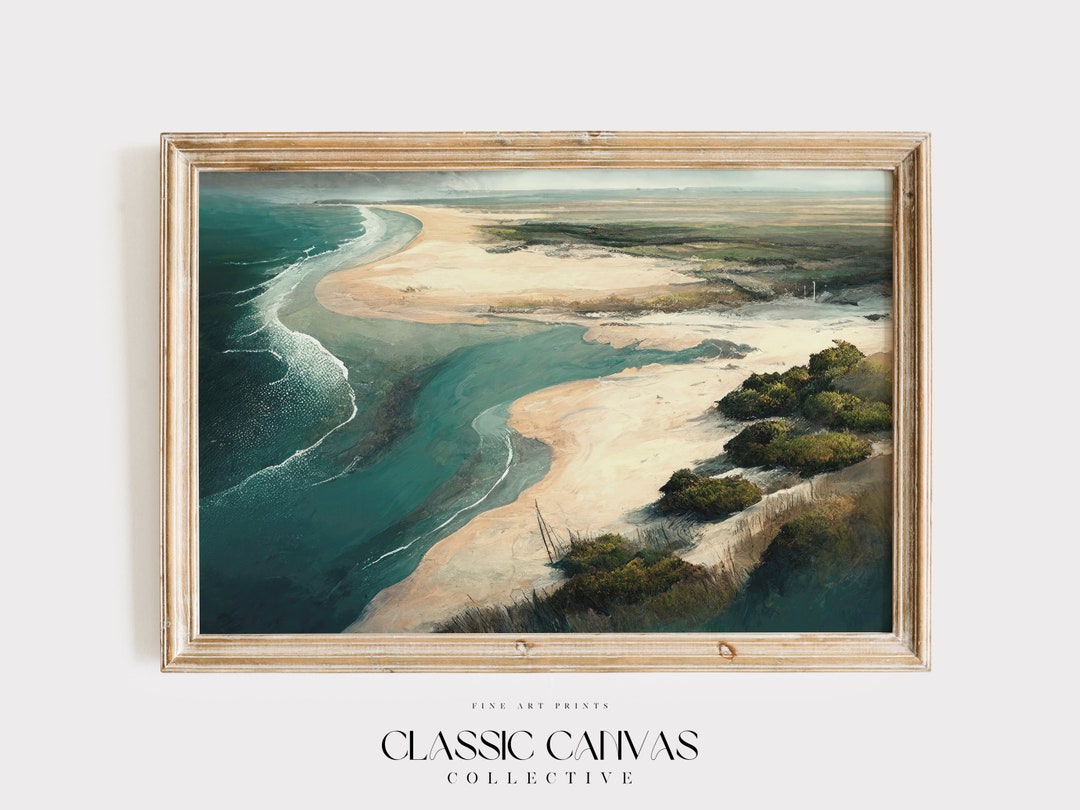Coastal Inlet Art | Pristine Shoreline Print | Tranquil Beach Decor ...