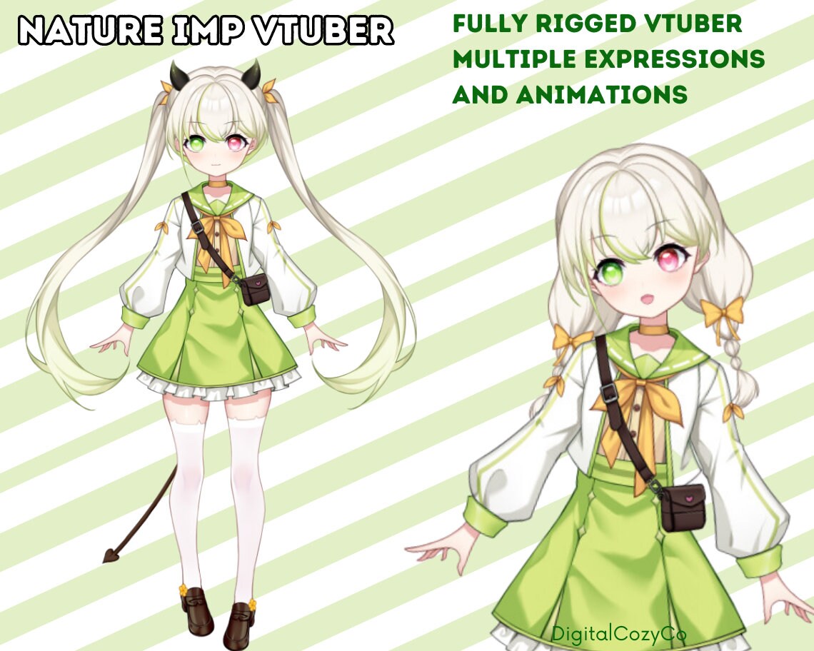 Nature Imp Vtuber Model Premade Vtuber Model Live2d Model - Etsy