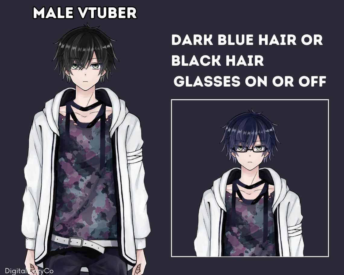 Male Vtuber Model ORIGINAL DATA PSD 8 Expressions - Etsy Canada