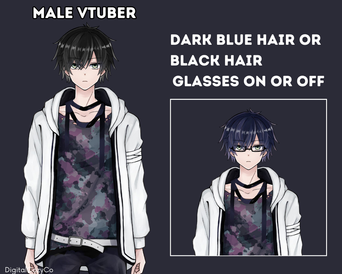 Male Vtuber Model ORIGINAL DATA PSD 8 Expressions - Etsy Canada