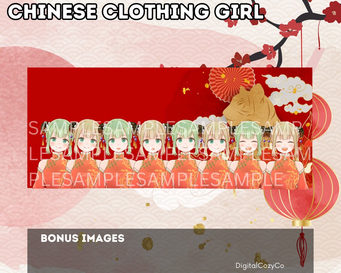 Chinese Clothing Vtuber Model | Multiple Animations and Hair Color ...