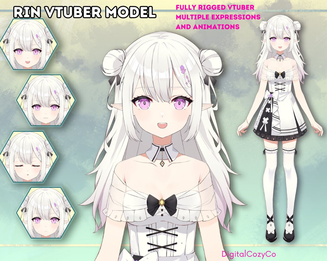 Rin Vtuber Model Premade Vtuber Model Live2d Model Fully Rigged Ready ...