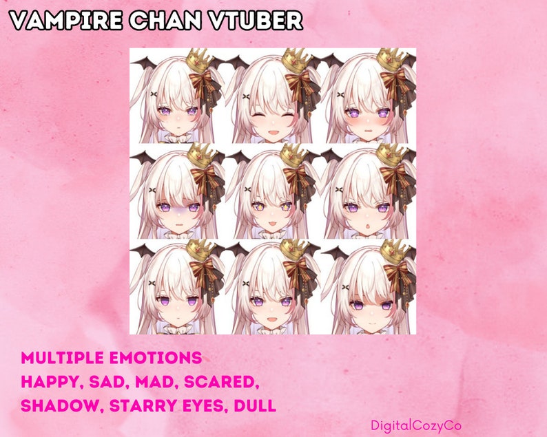 Vampire Chan Vtuber Model Premade Vtuber Model Live2D Model Fully ...