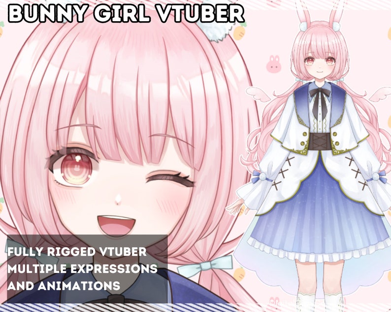 Bunny Girl Vtuber Model Premade 7 Expression 8 Animation - Etsy