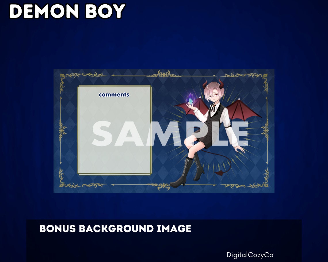 Demon Boy Male Vtuber Model ORIGINAL DATA + PSD | 5 Expression, 8 ...