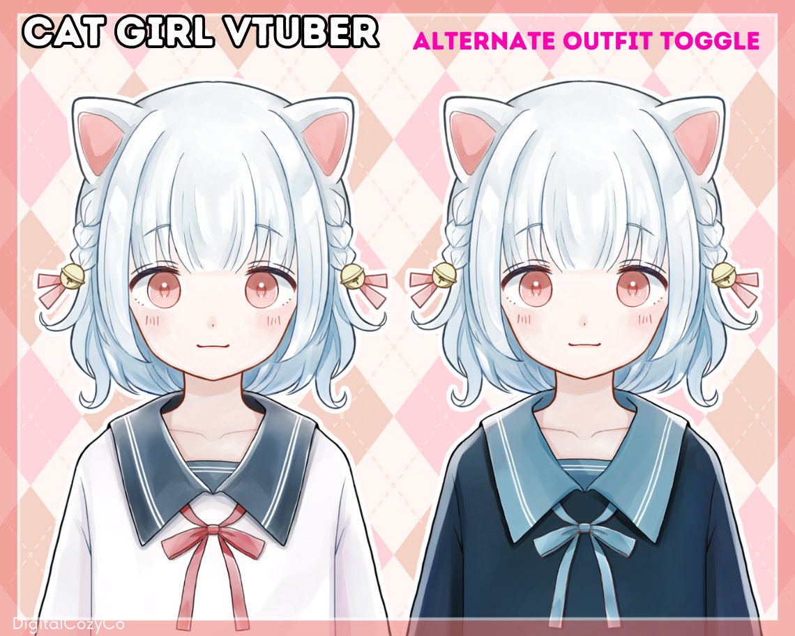 Catgirl Vtuber Model ORIGINAL DATA PSD Multiple Animations, Toggles ...