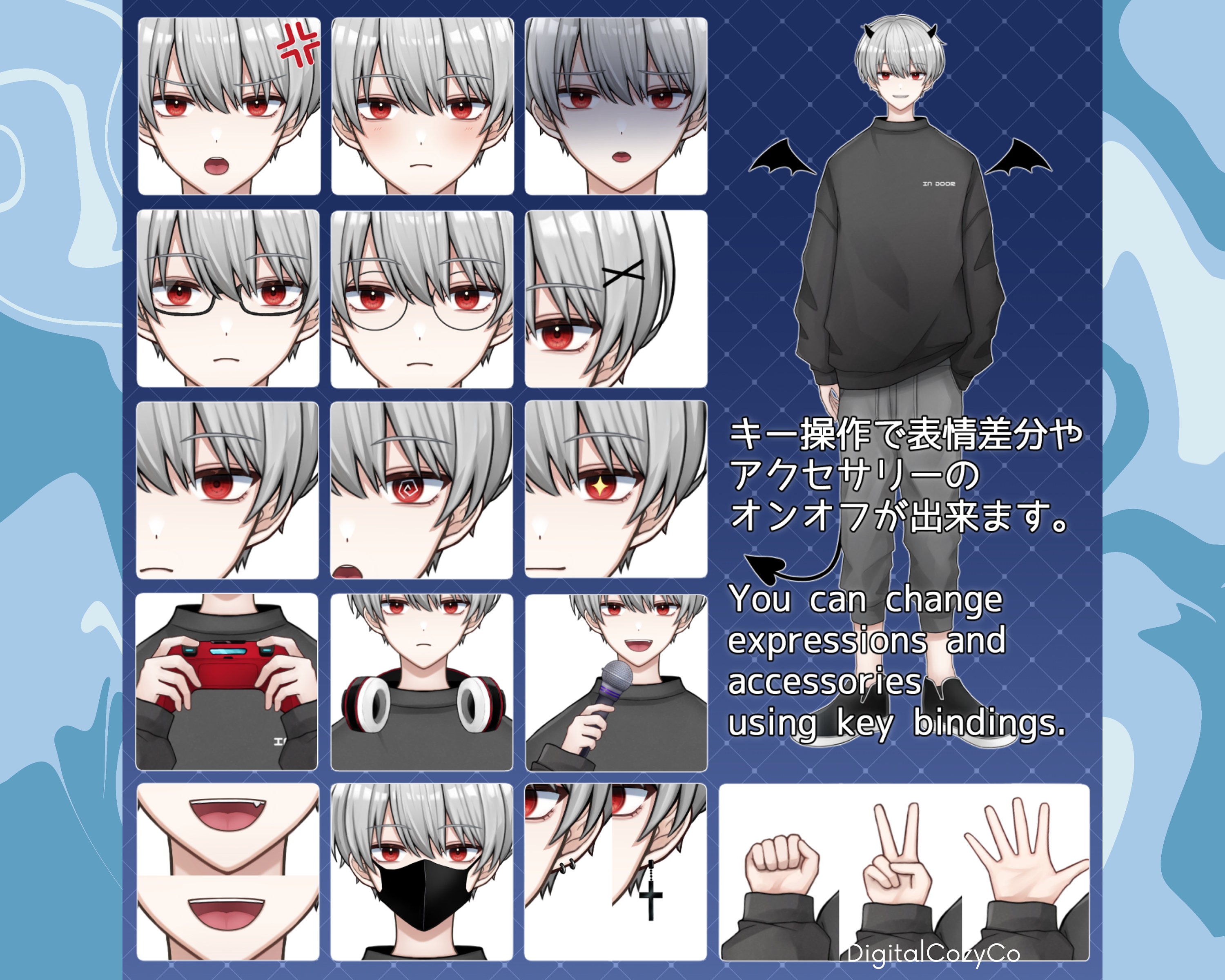 Customizable Male Vtuber | Perfect Sync | Hair Color, Eye Color ...