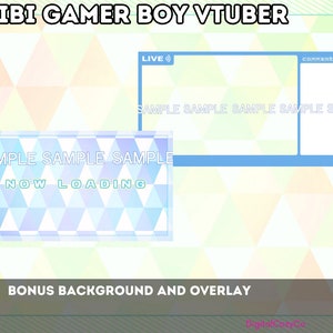 Customizable Half Body Chibi Vtuber Model | ORIGINAL DATA + PSD | 6 Facial Expressions ...