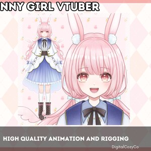 Bunny Girl Vtuber Model | Premade | 7 Expression, 8 Animation, Hair Length | Vtube Studio ...