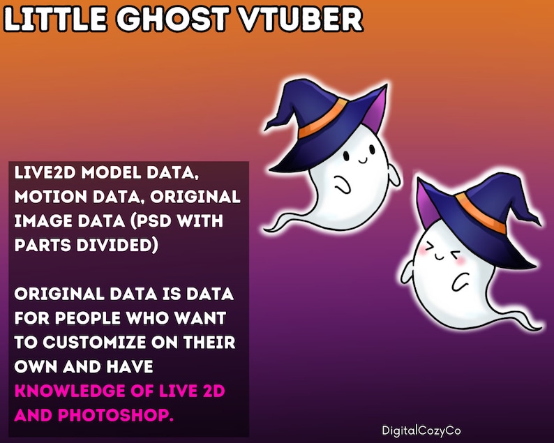Little Ghost Vtuber Model ORIGINAL DATA PSD Vtuber With Animations and ...