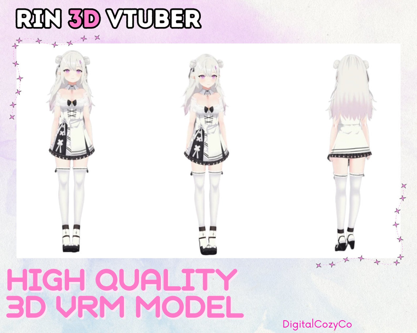 Rin 3D Vtuber Model Premade 3D Vtuber Model VRM 3D MODEL Fully Rigged ...