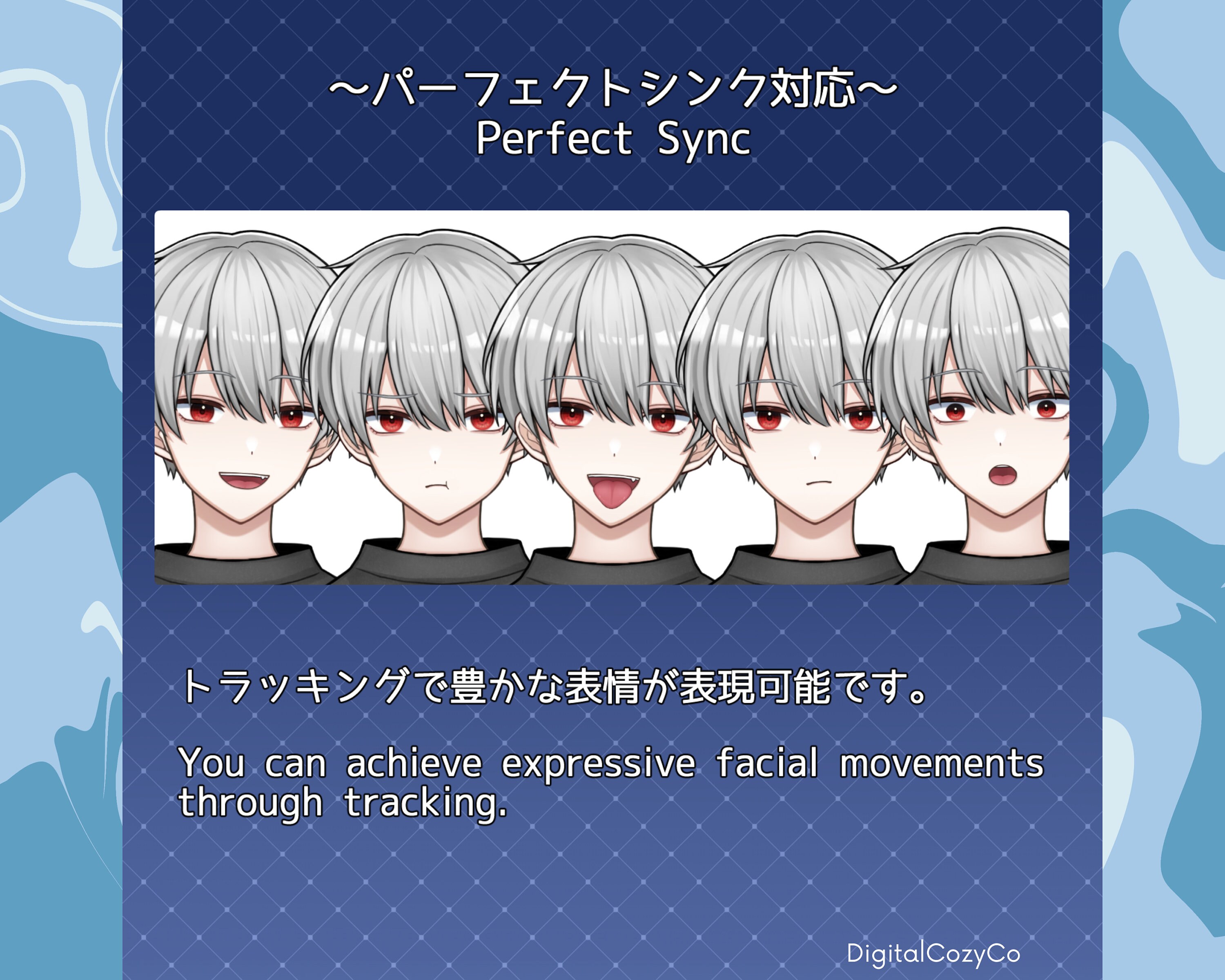 Customizable Male Vtuber Perfect Sync Hair Color, Eye Color, Clothing, Expression, Animation ...
