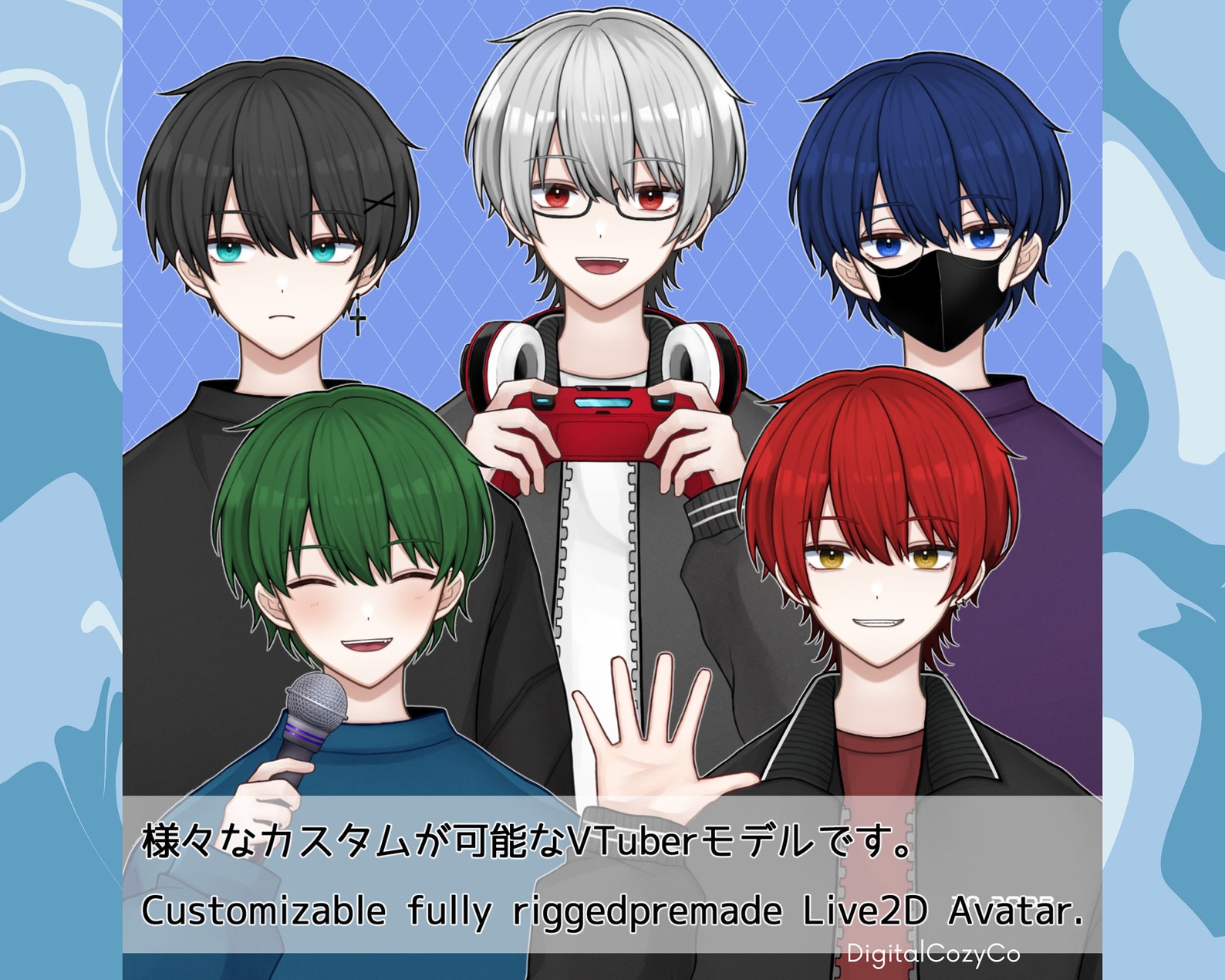 Customizable Male Vtuber Perfect Sync Hair Color, Eye Color, Clothing ...