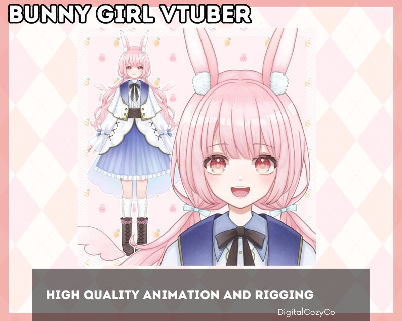Bunny Girl Vtuber Model Premade 7 Expression 8 Animation - Etsy