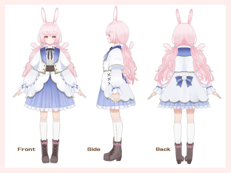 Bunny Girl 3D Vtuber Modelo / Modelo Vtuber 3D prefabricado / MODELO ...