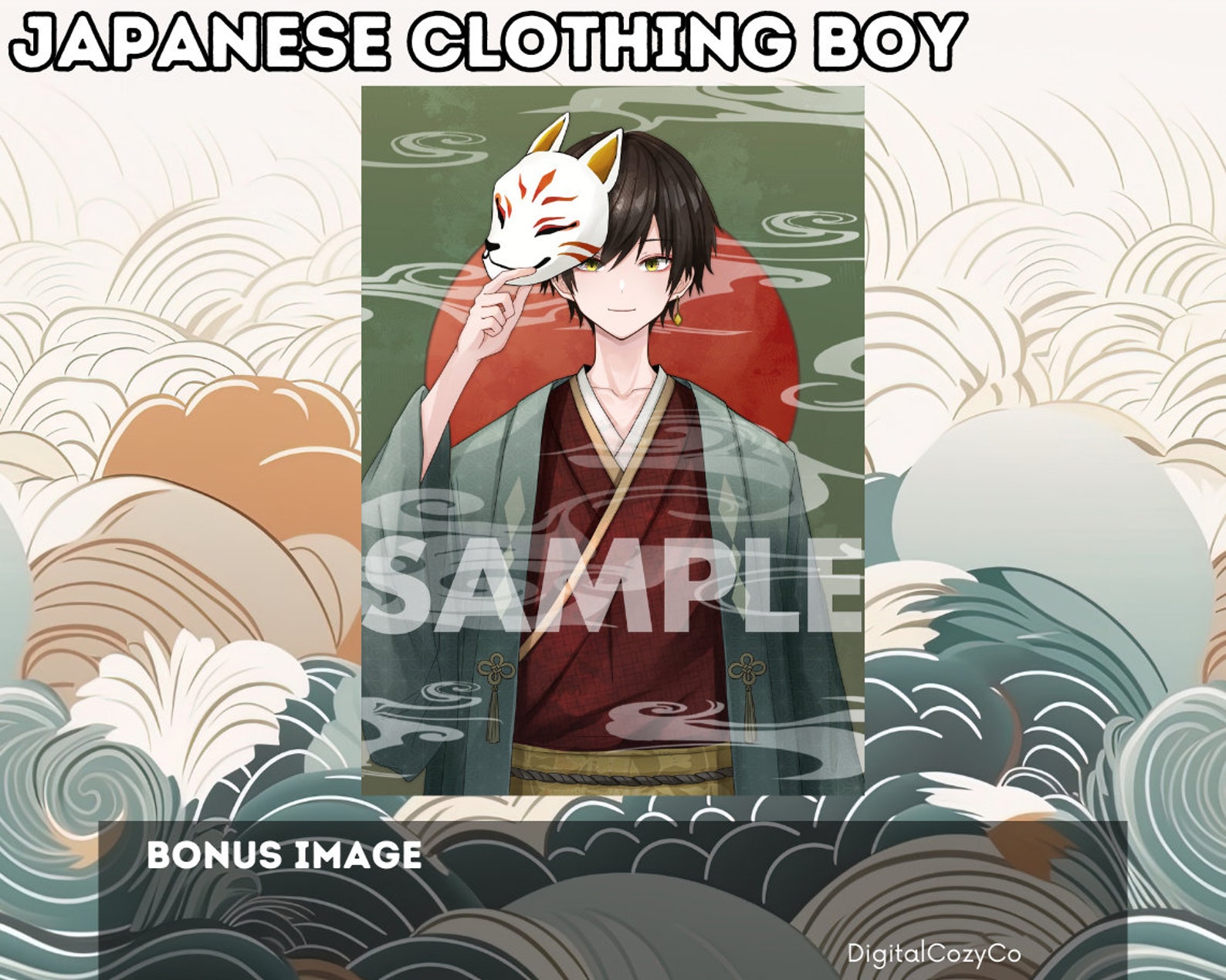 Japanese Clothing Male Vtuber Model | Premade | 7 Expression, 9 ...