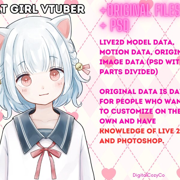 Cat Girl Vtuber Live2d - Etsy