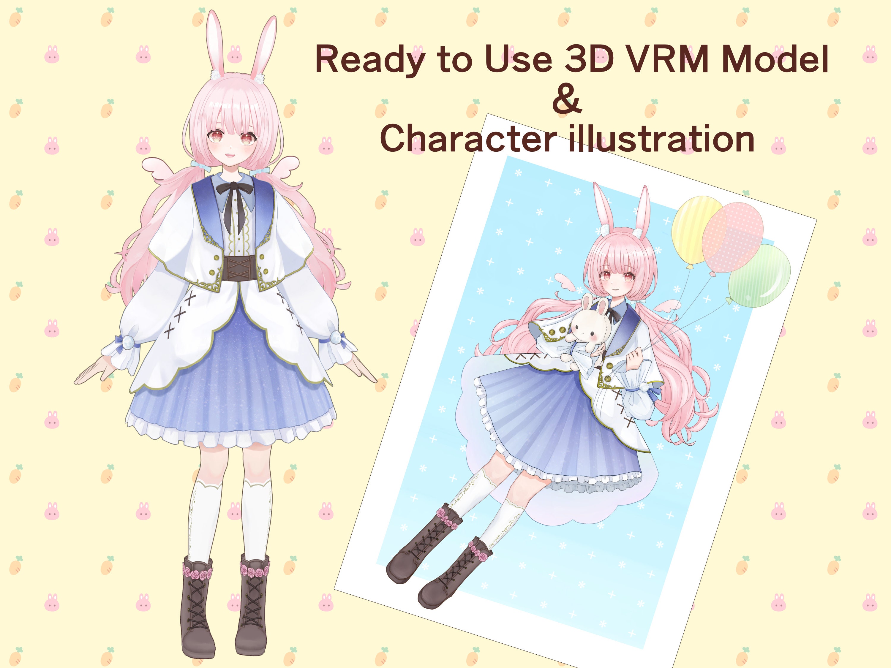 Bunny Girl 3D Vtuber Model Premade 3D Vtuber Model VRM 3D MODEL Fully ...